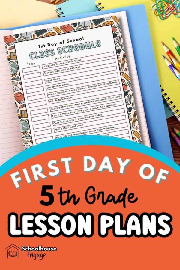 First Day of School Lesson Plans for 5th Grade - Schoolhouse Engage
