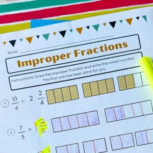 How to Convert Improper Fractions to Mixed Numbers 5th-Grade