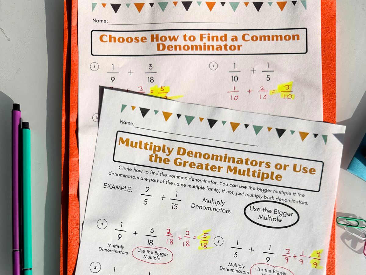 Teaching Adding and Subtracting Unlike Fractions with Visual Models ...