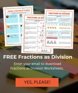 Free Fractions as Division with Visual Models Worksheets